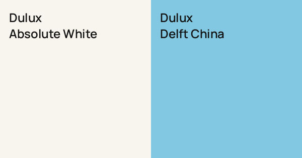 Dulux Absolute White vs. Dulux Delft China comparison