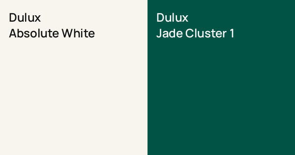 Dulux Absolute White vs. Dulux Jade Cluster 1 comparison