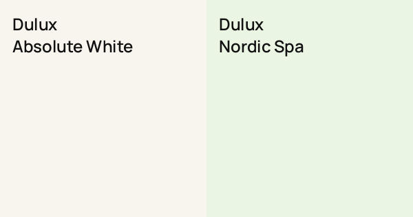 Dulux Absolute White vs. Dulux Nordic Spa comparison
