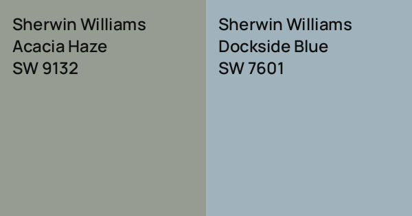 Sherwin Williams Acacia Haze vs. Sherwin Williams Dockside Blue comparison