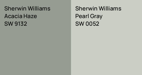 Sherwin Williams Acacia Haze vs. Sherwin Williams Pearl Gray comparison