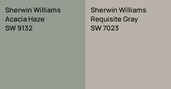 Sherwin Williams Acacia Haze vs. Sherwin Williams Requisite Gray comparison