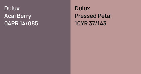 Dulux Acai Berry vs. Dulux Pressed Petal comparison