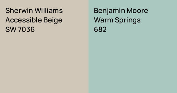 Sherwin Williams Accessible Beige vs. Benjamin Moore Warm Springs ...