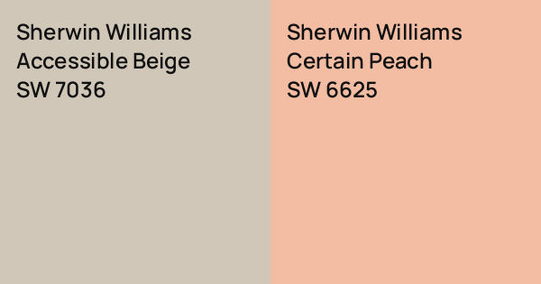 Sherwin Williams Accessible Beige vs. Sherwin Williams Certain Peach ...
