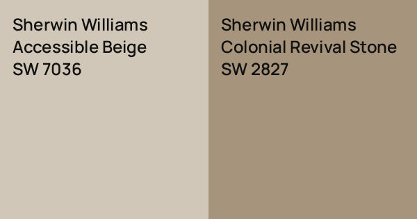 Sherwin Williams Accessible Beige vs. Sherwin Williams Colonial Revival ...
