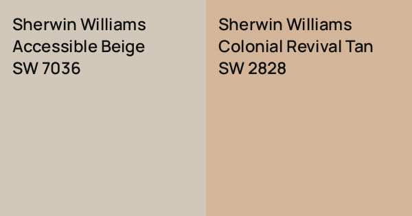 Sherwin Williams Accessible Beige vs. Sherwin Williams Colonial Revival ...
