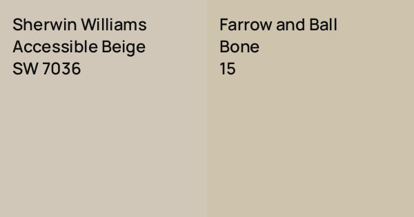 Sherwin Williams Accessible Beige vs. Farrow and Ball Bone comparison