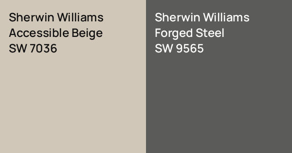 Sherwin Williams Accessible Beige vs. Sherwin Williams Forged Steel ...