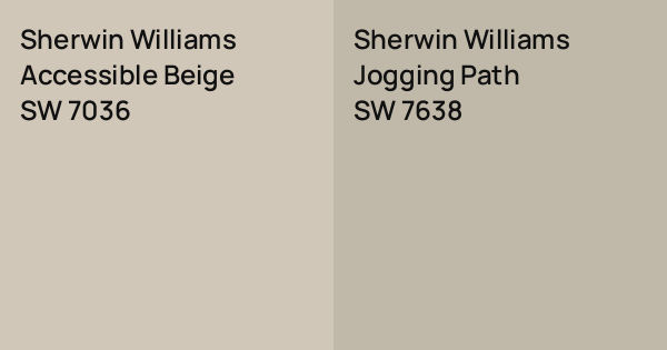 Sherwin Williams Accessible Beige vs. Sherwin Williams Jogging Path ...