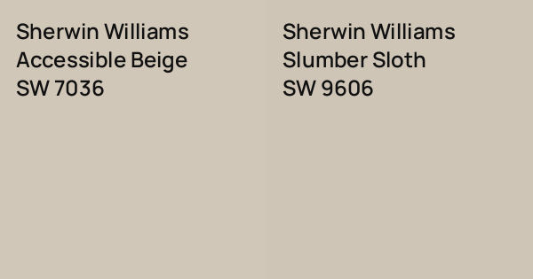 Sherwin Williams Accessible Beige vs. Sherwin Williams Slumber Sloth ...