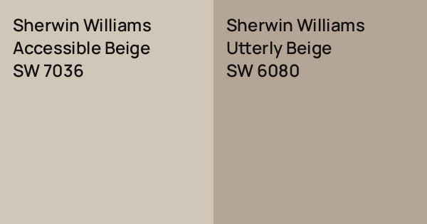 Sherwin Williams Accessible Beige vs. Sherwin Williams Utterly Beige ...
