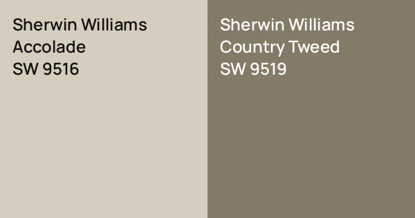 Sherwin Williams Accolade vs. Sherwin Williams Country Tweed comparison