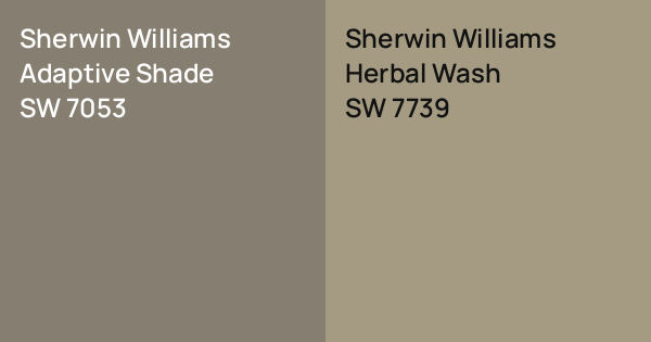 Sherwin Williams Adaptive Shade vs. Sherwin Williams Herbal Wash comparison