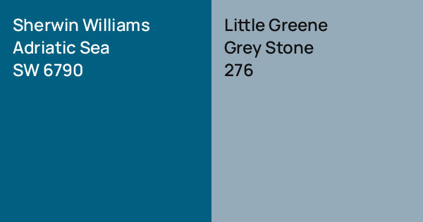 Sherwin Williams Adriatic Sea vs. Little Greene Grey Stone comparison