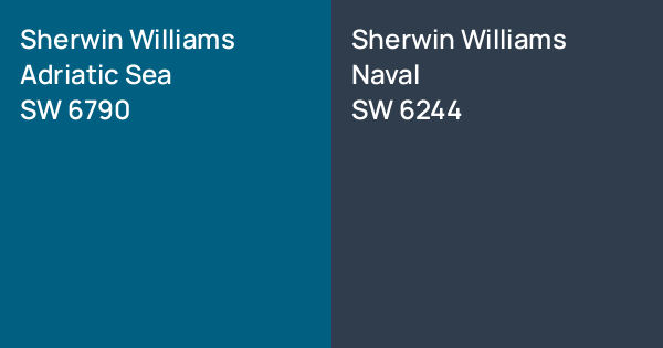 Sherwin Williams Adriatic Sea vs. Sherwin Williams Naval comparison