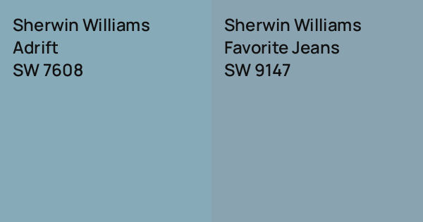 Sherwin Williams Adrift vs. Sherwin Williams Favorite Jeans comparison