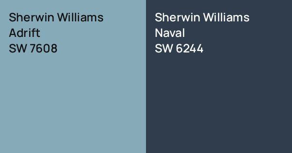 Sherwin Williams Adrift vs. Sherwin Williams Naval comparison
