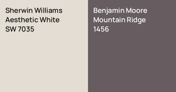 Sherwin Williams Aesthetic White vs. Benjamin Moore Mountain Ridge ...