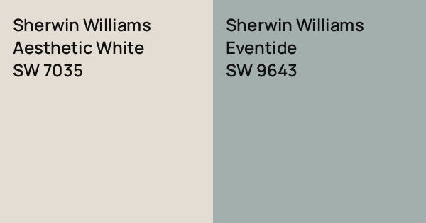 Sherwin Williams Aesthetic White vs. Sherwin Williams Eventide comparison
