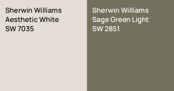 Sherwin Williams Aesthetic White vs. Sherwin Williams Sage Green Light ...