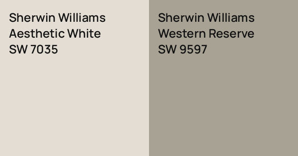 Sherwin Williams Aesthetic White vs. Sherwin Williams Western Reserve ...