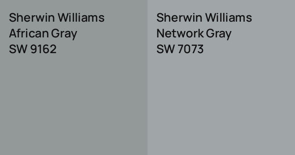 Sherwin Williams African Gray vs. Sherwin Williams Network Gray comparison