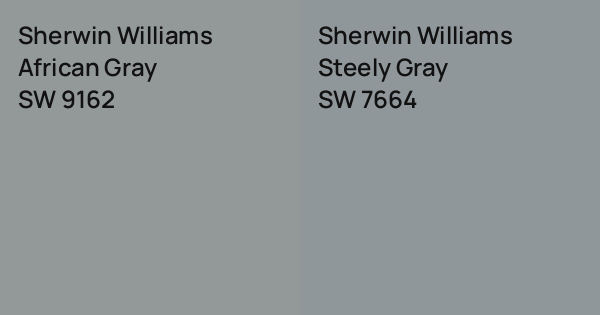Sherwin Williams African Gray vs. Sherwin Williams Steely Gray comparison