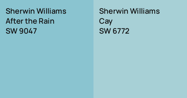 Sherwin Williams After the Rain vs. Sherwin Williams Cay comparison