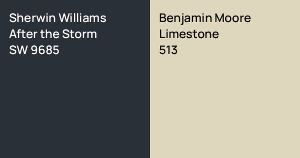Sherwin Williams After the Storm vs. Benjamin Moore Limestone comparison