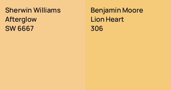 Sherwin Williams Afterglow vs. Benjamin Moore Lion Heart comparison