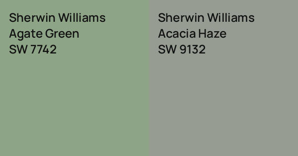 Sherwin Williams Agate Green vs. Sherwin Williams Acacia Haze comparison