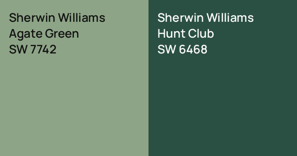 Sherwin Williams Agate Green vs. Sherwin Williams Hunt Club comparison