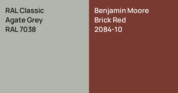 RAL Classic Agate Grey vs. Benjamin Moore Brick Red comparison