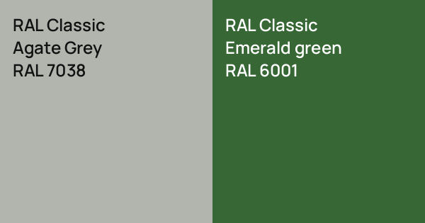RAL Classic Agate Grey vs. RAL Classic Emerald green comparison