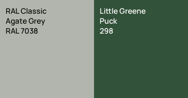 RAL Classic Agate Grey vs. Little Greene Puck comparison