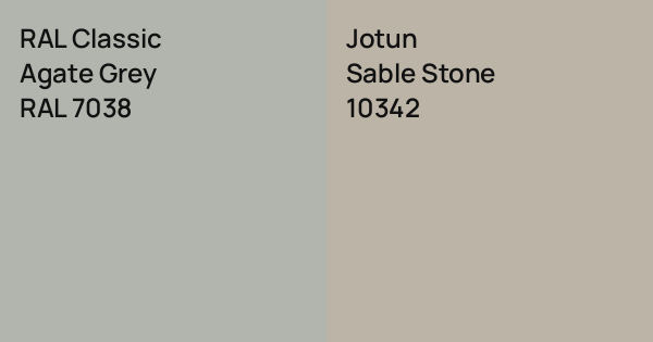 RAL Classic Agate Grey vs. Jotun Sable Stone comparison