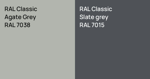 RAL Classic Agate Grey vs. RAL Classic Slate grey comparison