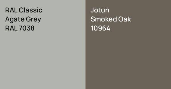 RAL Classic Agate Grey vs. Jotun Smoked Oak comparison