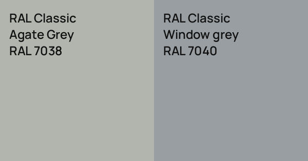 RAL Classic Agate Grey vs. RAL Classic Window grey comparison