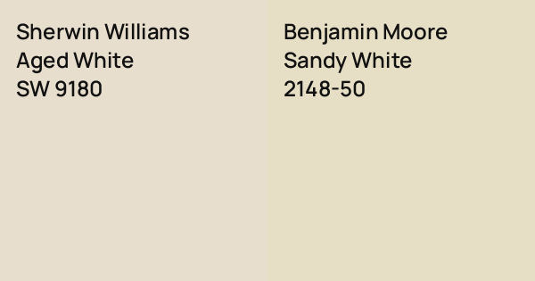 Sherwin Williams Aged White vs. Benjamin Moore Sandy White comparison
