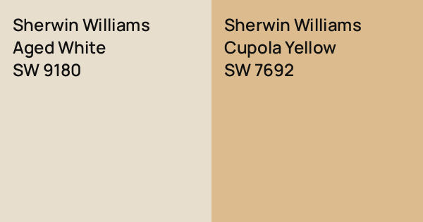 Sherwin Williams Aged White vs. Sherwin Williams Cupola Yellow comparison