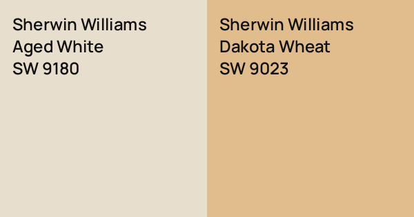 Sherwin Williams Aged White vs. Sherwin Williams Dakota Wheat comparison