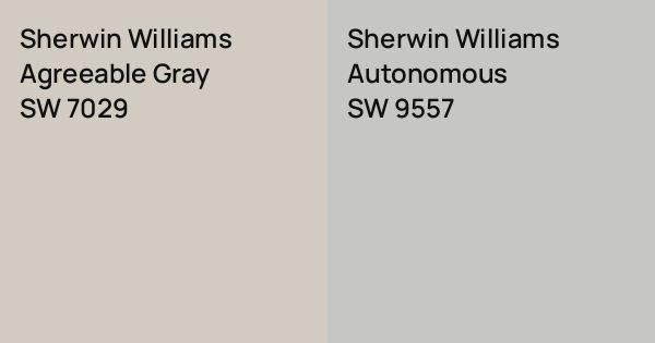 Sherwin Williams Agreeable Gray vs. Sherwin Williams Autonomous comparison