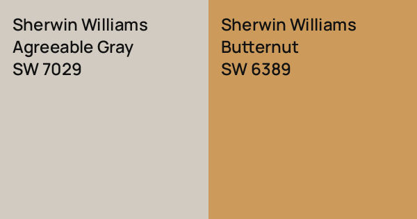 Sherwin Williams Agreeable Gray vs. Sherwin Williams Butternut comparison