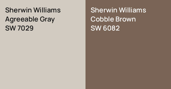 Sherwin Williams Agreeable Gray vs. Sherwin Williams Cobble Brown ...