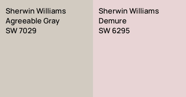 Sherwin Williams Agreeable Gray vs. Sherwin Williams Demure comparison
