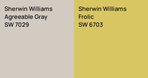 Sherwin Williams Agreeable Gray vs. Sherwin Williams Frolic comparison