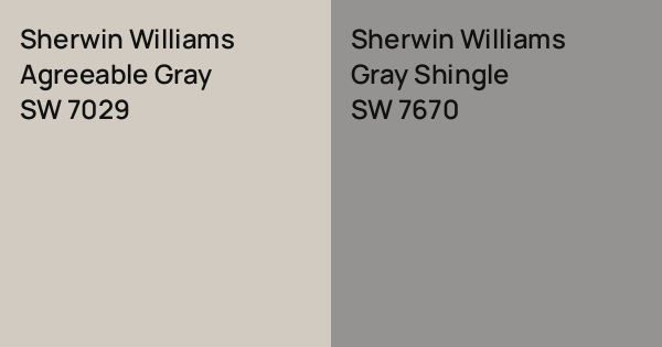 Sherwin Williams Agreeable Gray vs. Sherwin Williams Gray Shingle ...