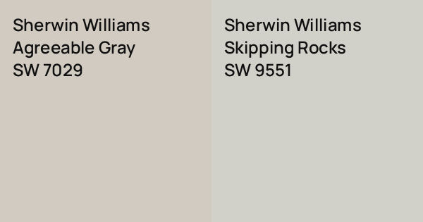 Sherwin Williams Agreeable Gray vs. Sherwin Williams Skipping Rocks ...